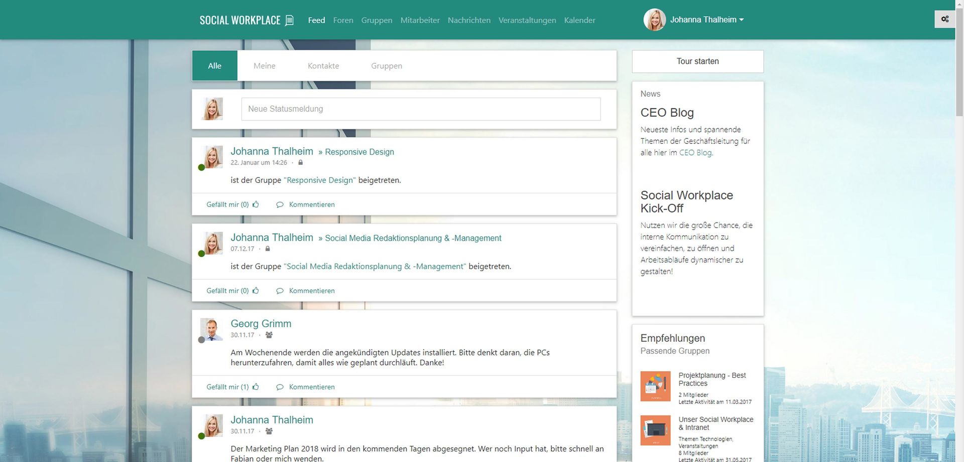 Social Intranet | CONTENS Social Workplace